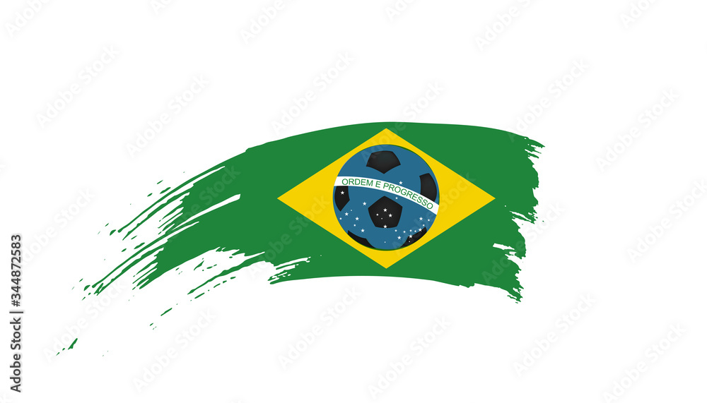 Hand drawn ink brush stroke green, yellow, blue national color Flag of ...