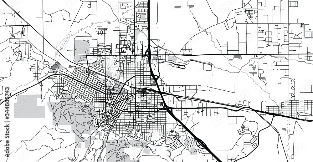 Urban vector city map of Helena, USA. Montana state capital Stock ...