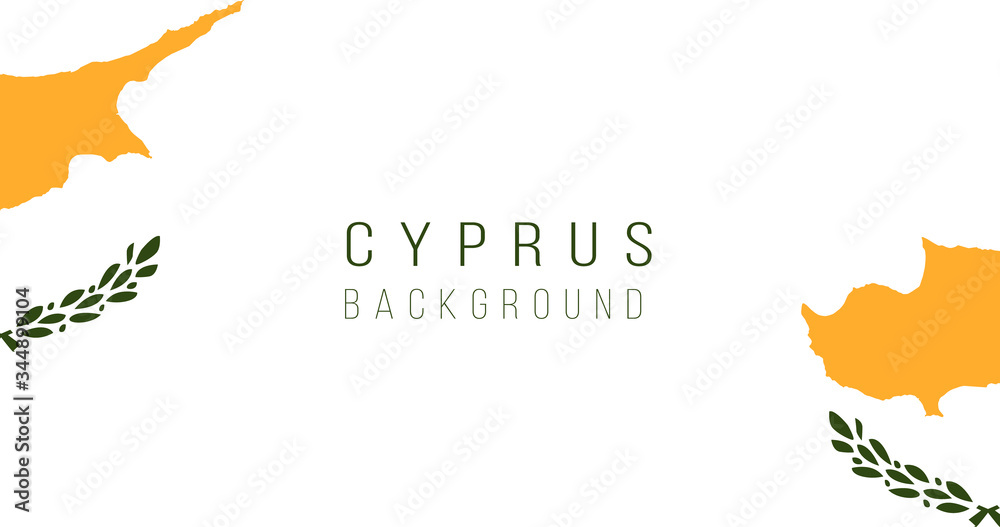 Cyprus devided flag map background. The flag of the country in the form ...
