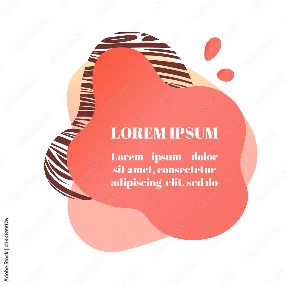 Abstract liquid shape with gradient, animal zebra texture, coral color ...