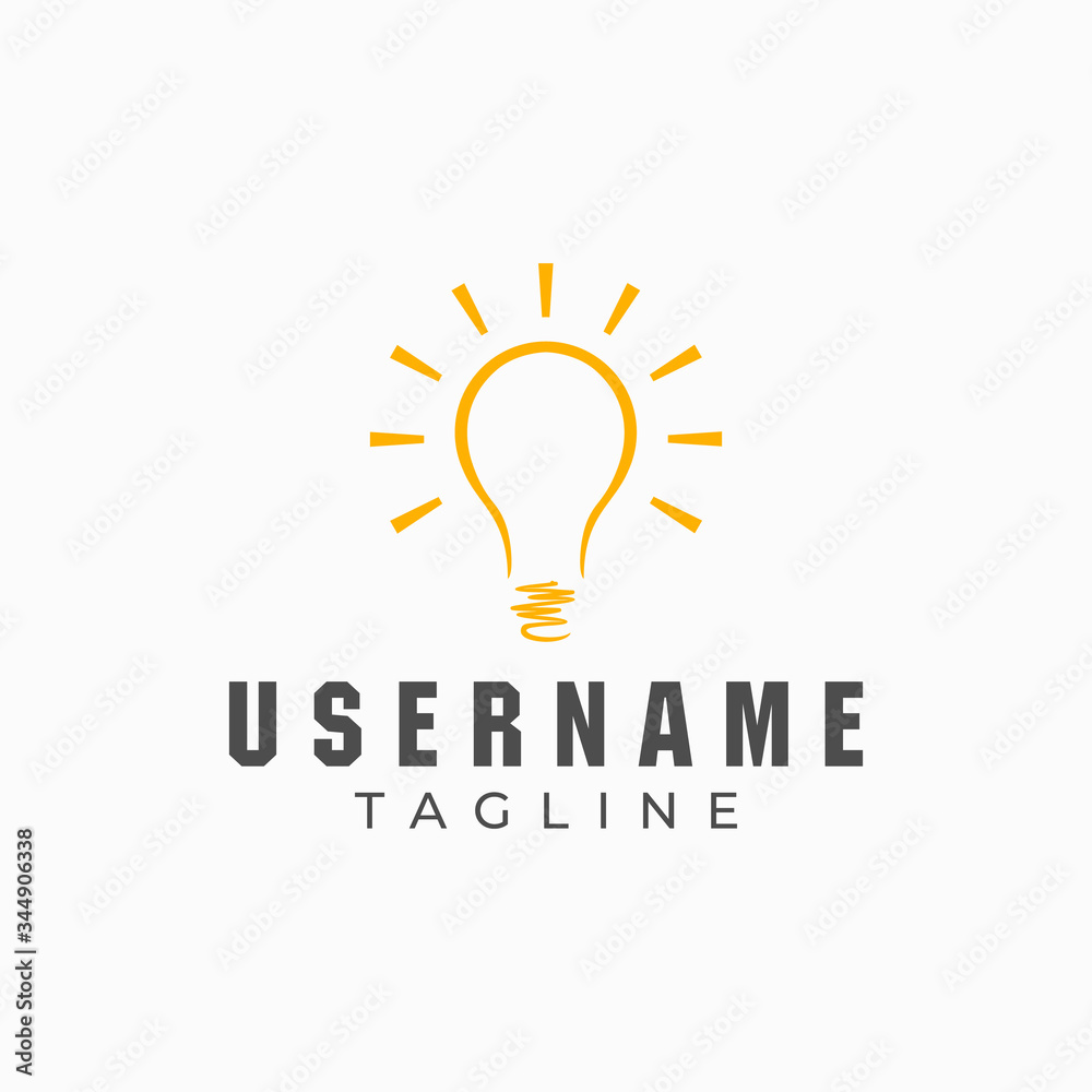 Bulb template logo with a minimalist yellow concept. Stock Vector ...