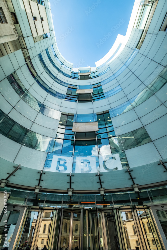 LONDON- British Broadcasting Corporation (BBC) headquarters building on ...