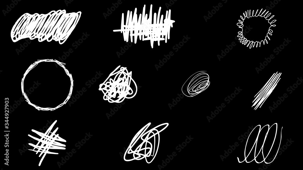 2D Hand Drawn Scribble Elements Stock Template | Adobe Stock