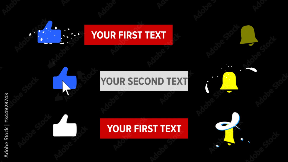 Animated Dynamic Reminders Buttons Titles Stock Template | Adobe Stock