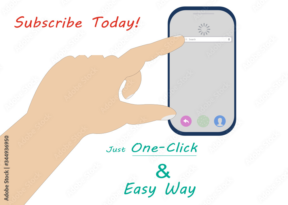 mobile phone in hand vector, finger click mobile phone, touch screen ...