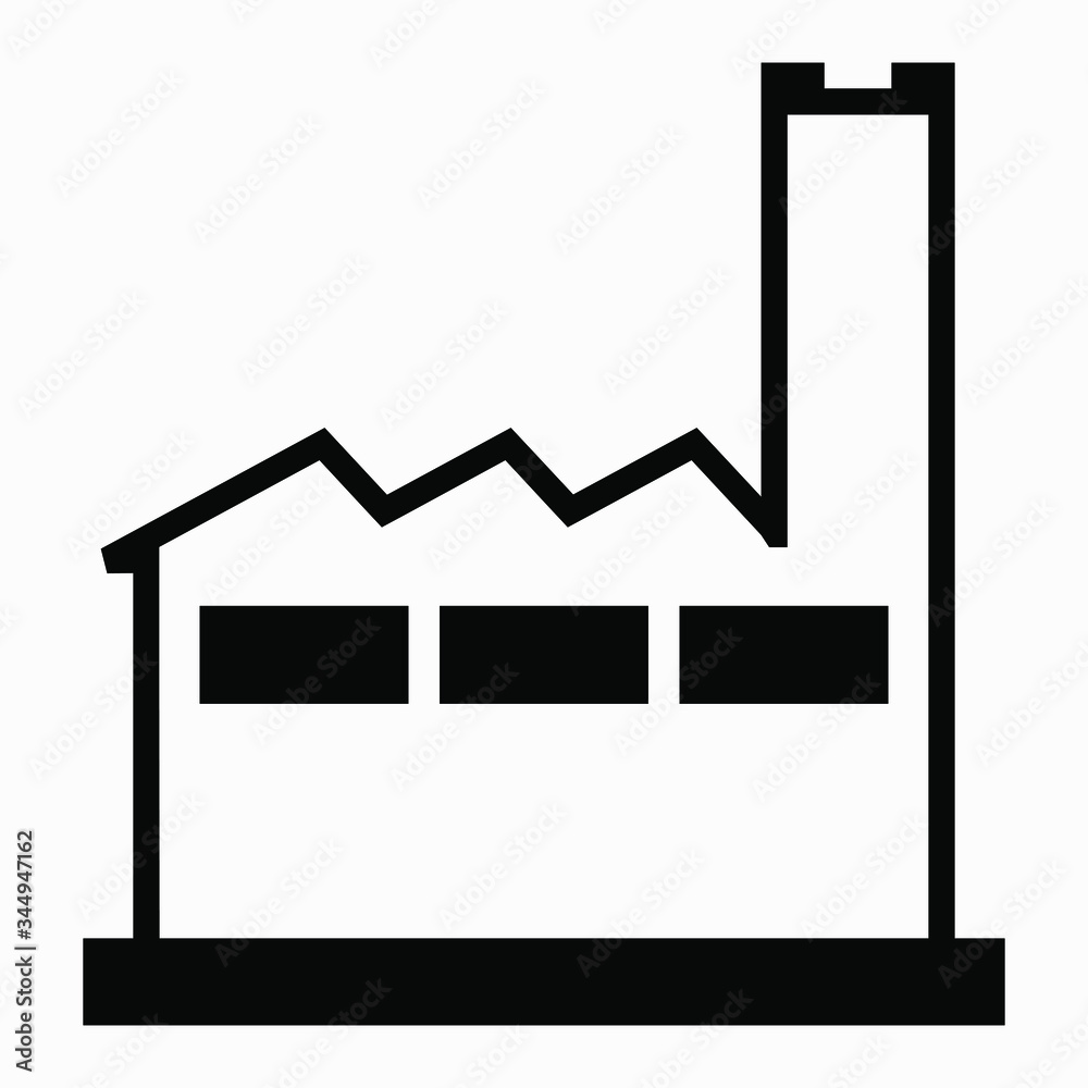 New industrial factory icon. Factory building. Plant. Productive ...