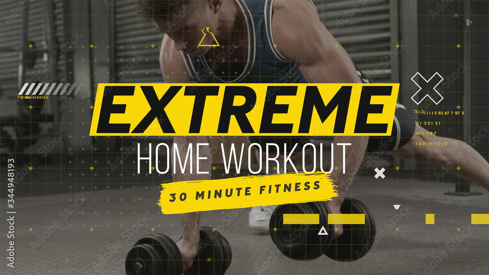 Extreme Home Fitness Workout Titles Stock Template | Adobe Stock