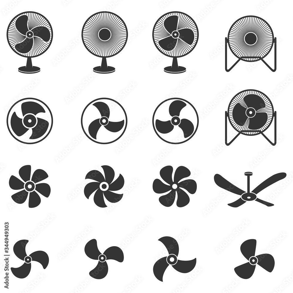 fan icon set. Vector illustration Stock Vector | Adobe Stock
