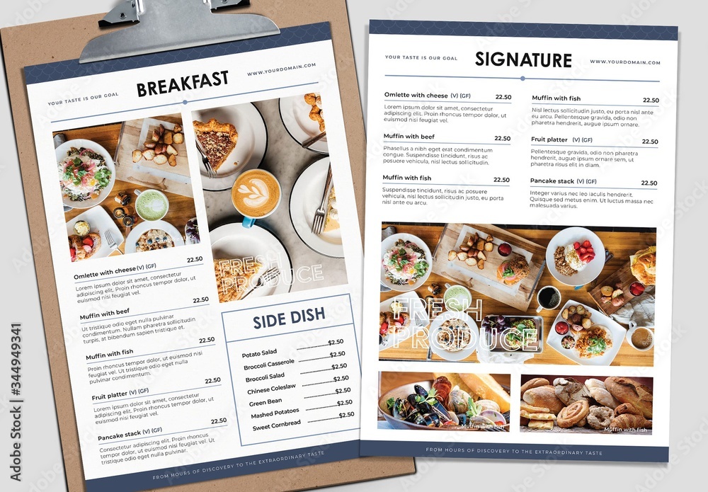 Menu Designs with Flexible Layout Options Stock Template | Adobe Stock