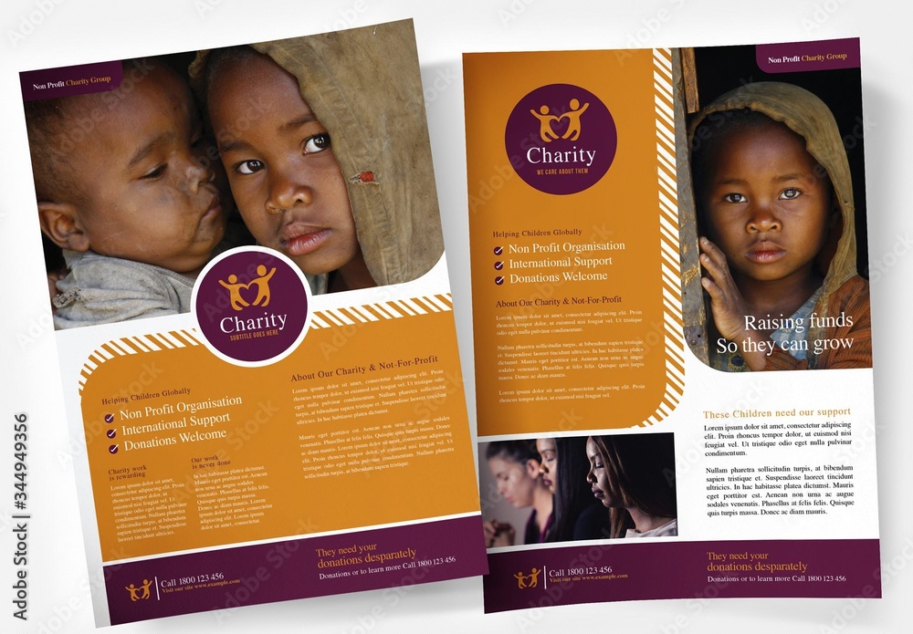 Simple Flyer Layout for Non Profit and Charity Services Stock Template ...