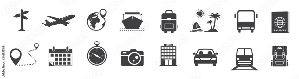 Travel and tourism icon set, transport icon for Web and Mobile App ...