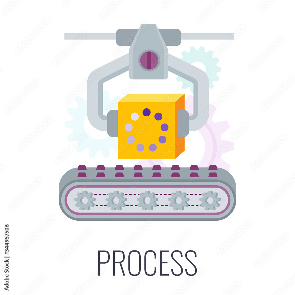 Process infographics flat vector pictogram. 7 PS marketing mix. Stock ...