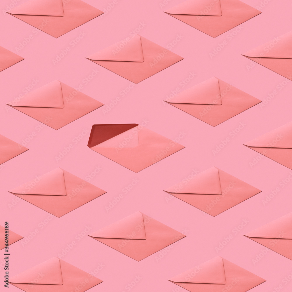 Envelopes pattern on a pastel background. Stock Photo | Adobe Stock