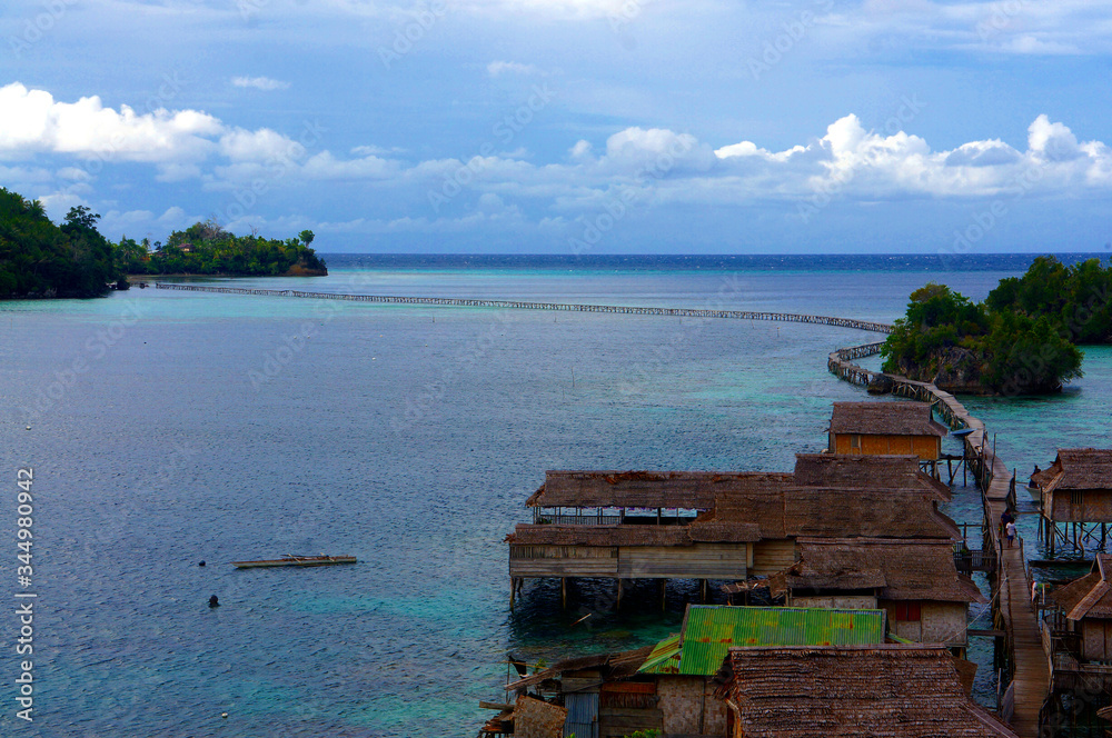 malenge island's 1 km bridge to pulau palan in togian islands in ...