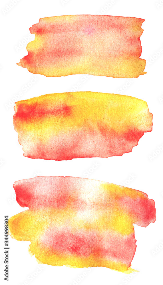 Yellow-red watercolor templates, summer and fresh paper textures. Can ...