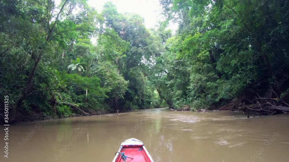 Traveling by boat on Paya River of Darien or Darién National Park in ...