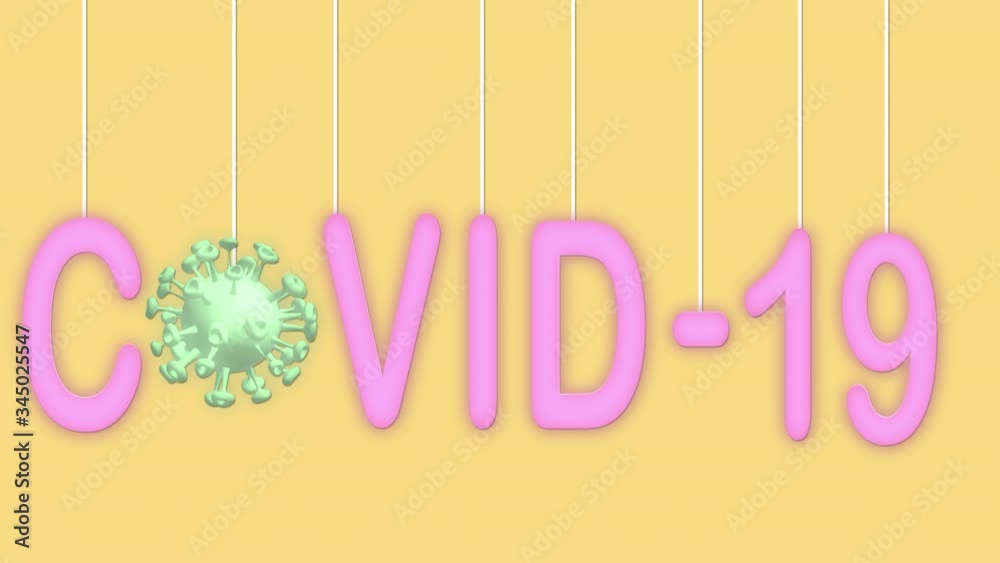 Video Stock Animation text Covid 19 and cartoon bacteria cell with rope ...
