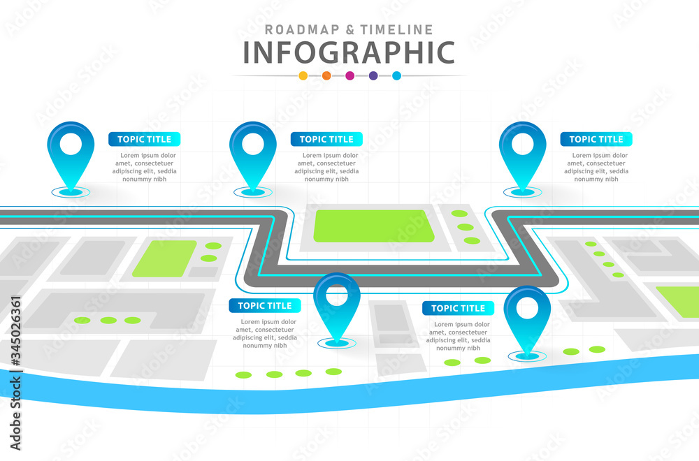 Infographic 6 Steps Modern Timeline diagram with city roadmap concept ...
