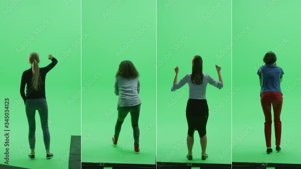 4-in-1 Split Green Screen Studio: Four Beautiful Women of Diverse ...