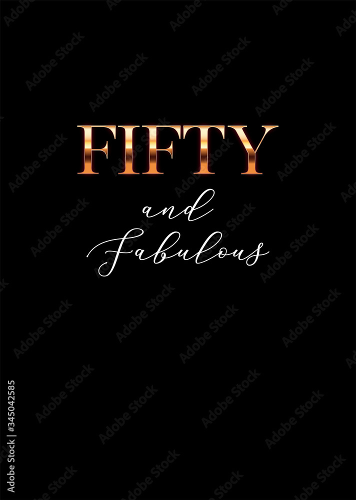 Fifty and Fabulous birthday party card Stock Illustration | Adobe Stock