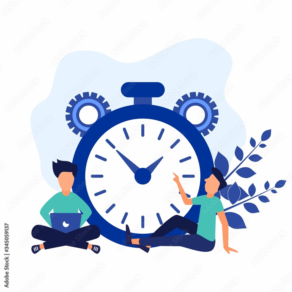 Vector illustration, alarm clock ringing on a white background, the ...