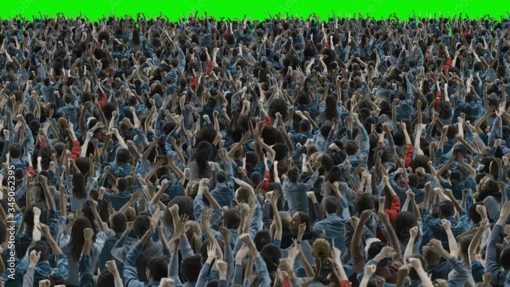 Green Screen: Crowd of People Having Fun, Cheering, Applauding ...