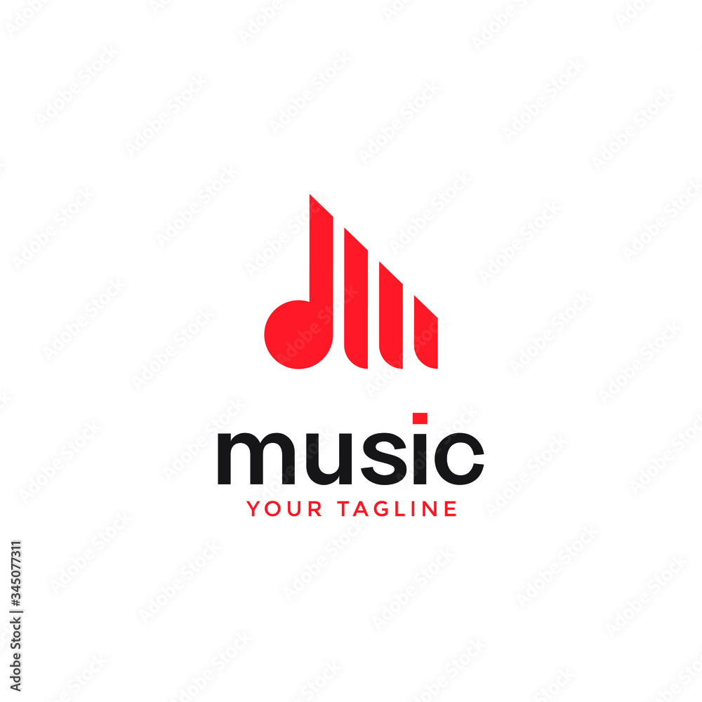 music logo in modern design template.abtract modern note logotype Stock ...