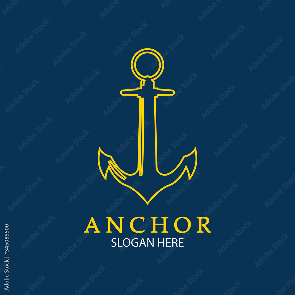 Anchor Logo Design Vector. Symbol of maritime icon or ocean business ...