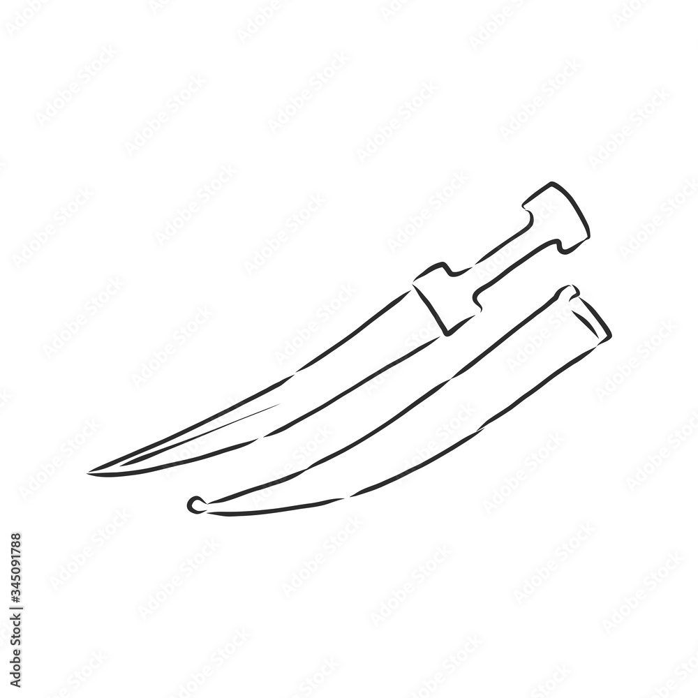 dagger doodle style sketch illustration hand drawn vector. dagger ...
