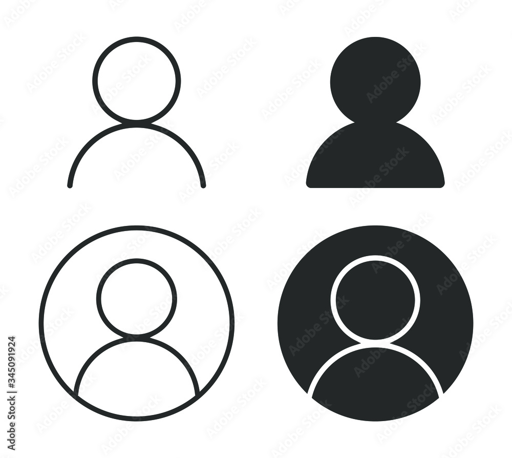 User profile login or access authentication icon button set. People ...