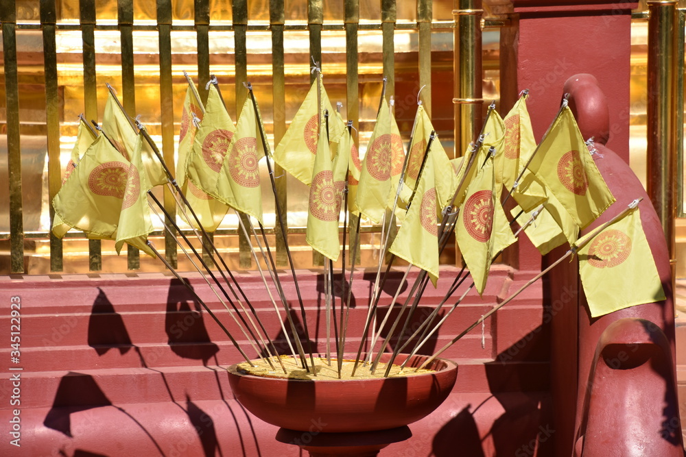 Cluster of Small Thai Buddhist Flags, Chiang Mai Stock Photo | Adobe Stock