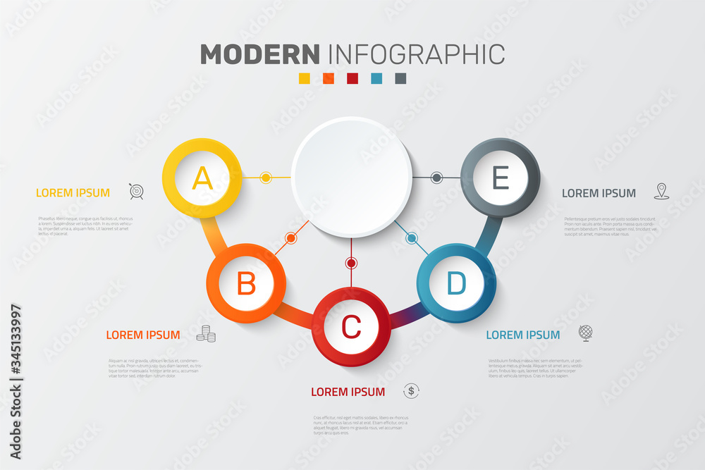 Vector modern infographic data design template. Vector illustration ...