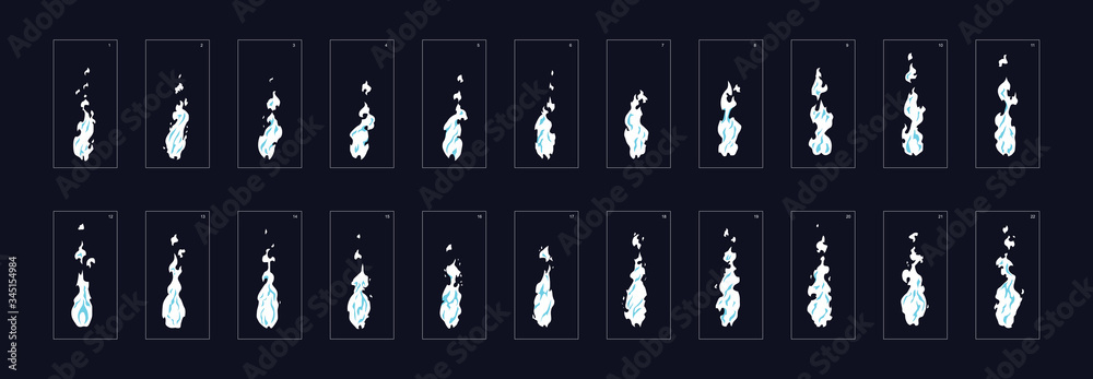 smoke animation sprite sheet or animation frames icons. Use in game ...