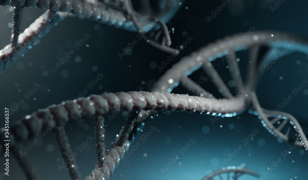 abstract 3d image of DNA chain. Science Human cell Biotechnology DNA ...