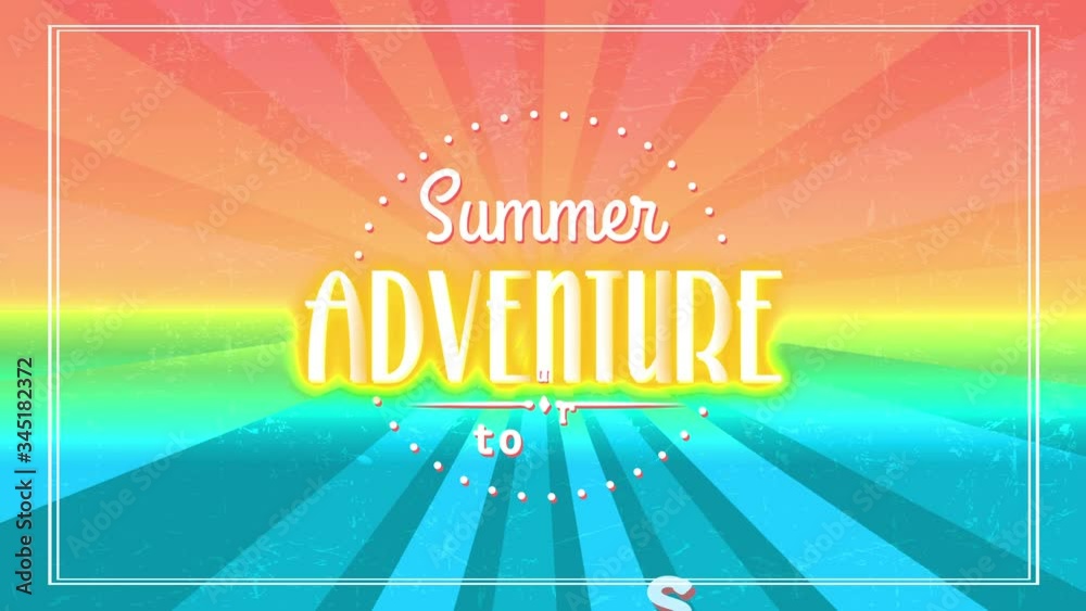 summer adventure tours corporation design with retro typography ...