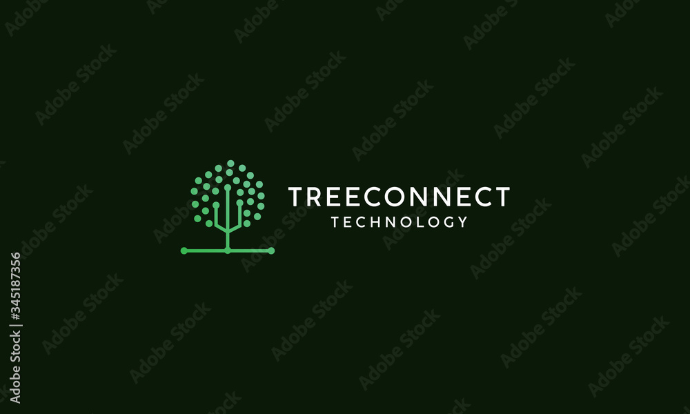Tree Connection Technology Logo Vector Design Template. modern and ...
