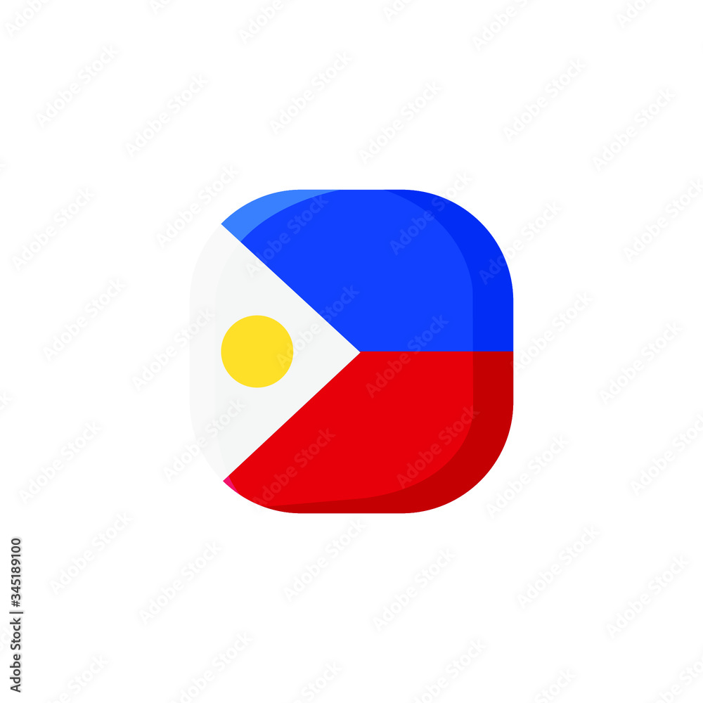 Philippines Flag Icon , National Flag Square Symbol . Stock Vector ...
