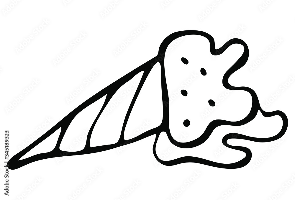 Vecteur Stock Ice cream falling on the floor, which spread over the ...