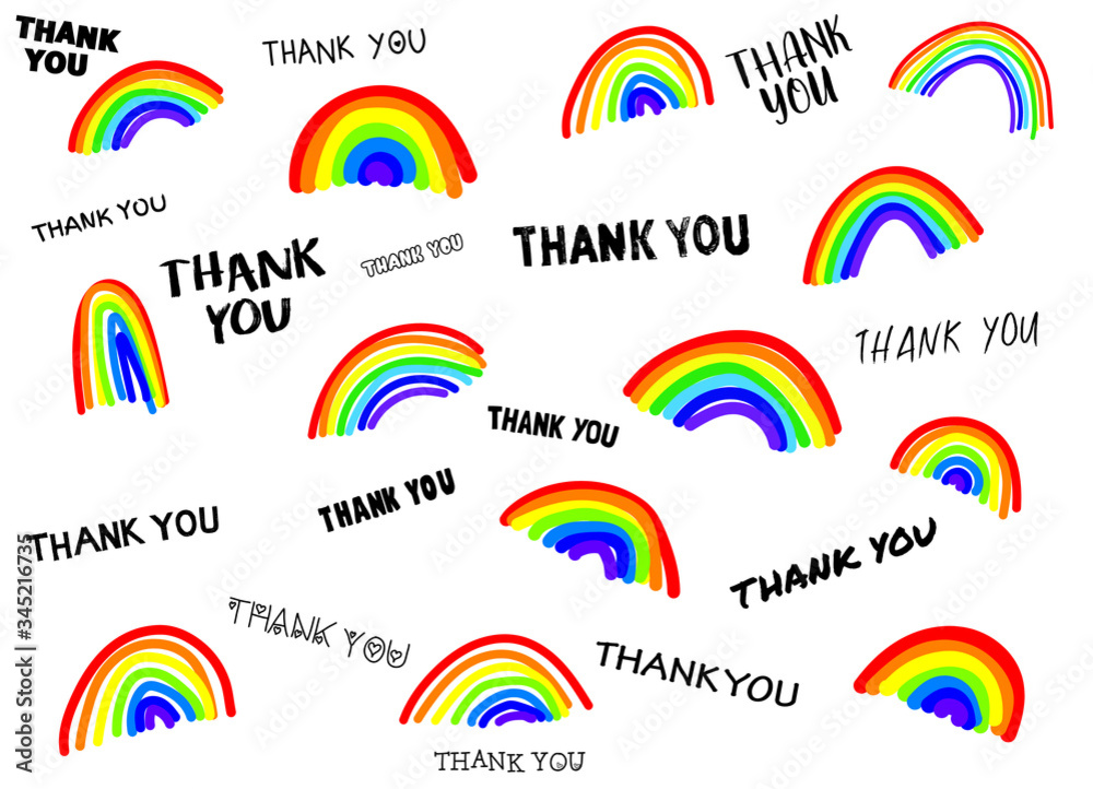 Thank you rainbow vector pattern Stock Vector | Adobe Stock
