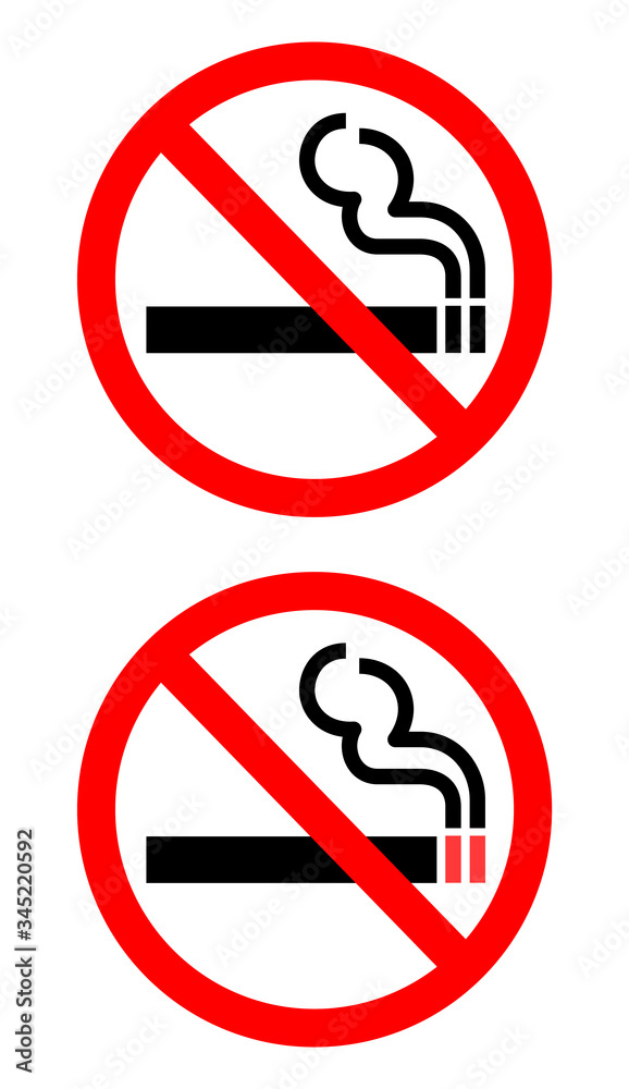 warning No Smoking, no Cigarette sign vector isolated Stock Vector ...