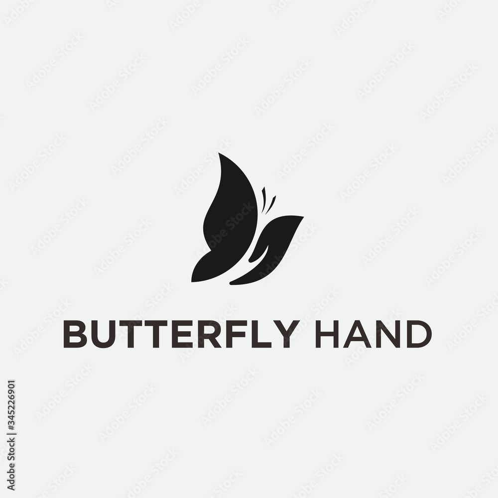 butterfly hand logo / hand logo Stock Vector | Adobe Stock