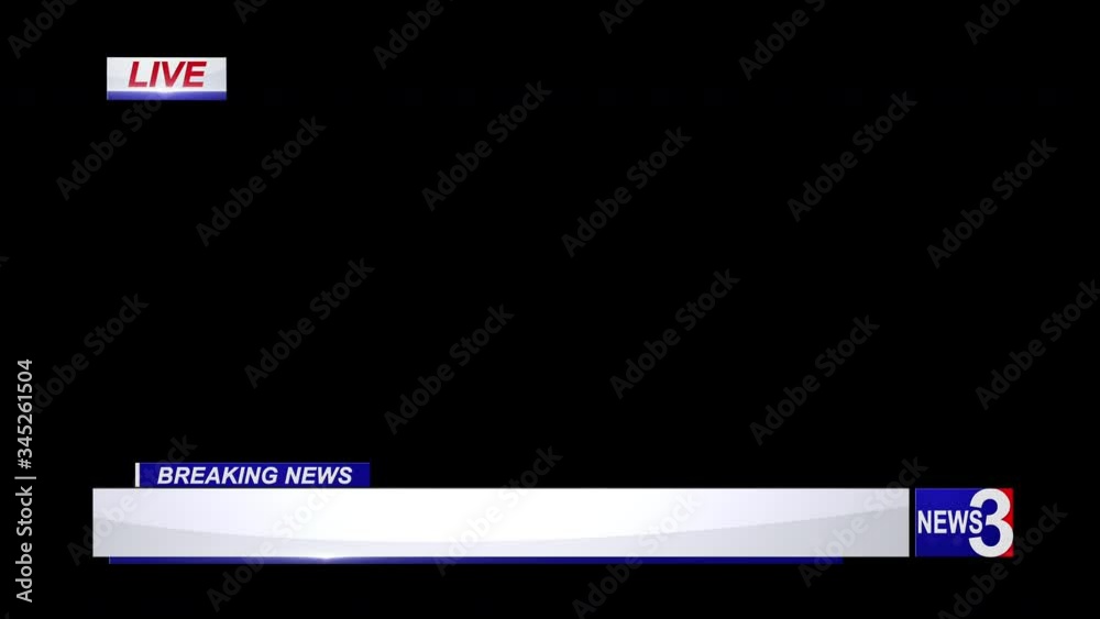 Animated Blank Lower Third for Breaking News Broadcast on Transparent ...