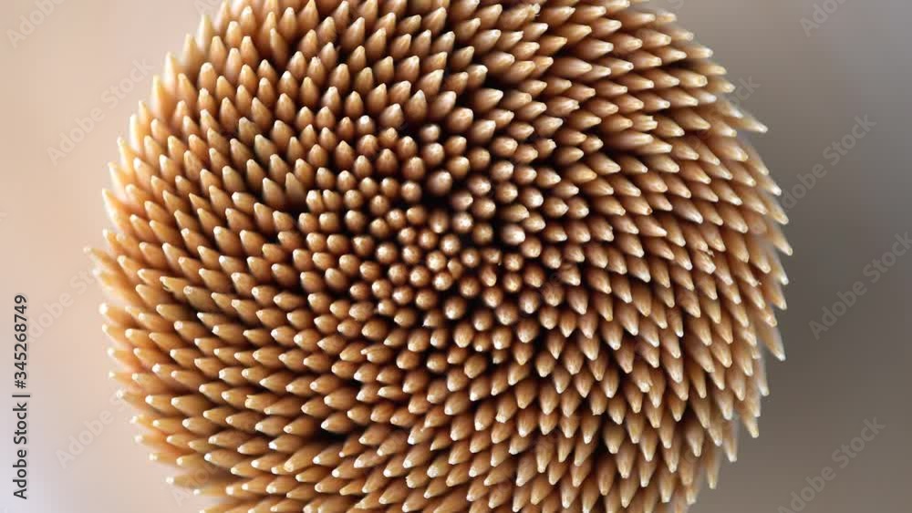 Wooden toothpicks or cocktail sticks extreme close up. Hand picks made ...