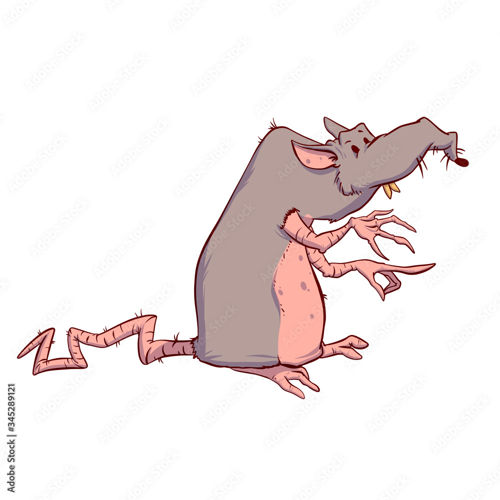 Vector illustration of a dirty rat Stock Vector | Adobe Stock