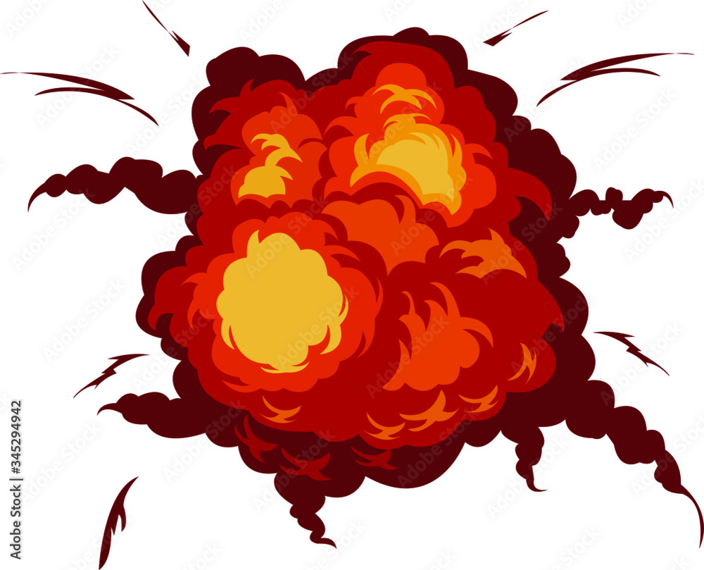 Cartoon animetion explosion boom flame vector illustration. Stock ...