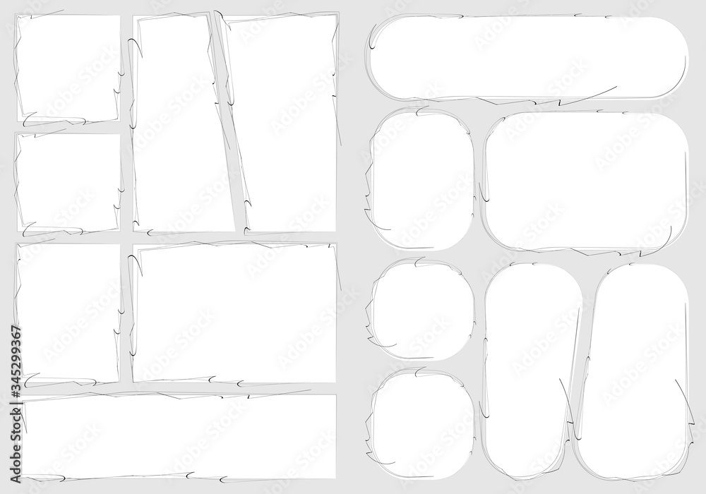 Vetor do Stock: manga set storyboard layout template for rapidly create ...