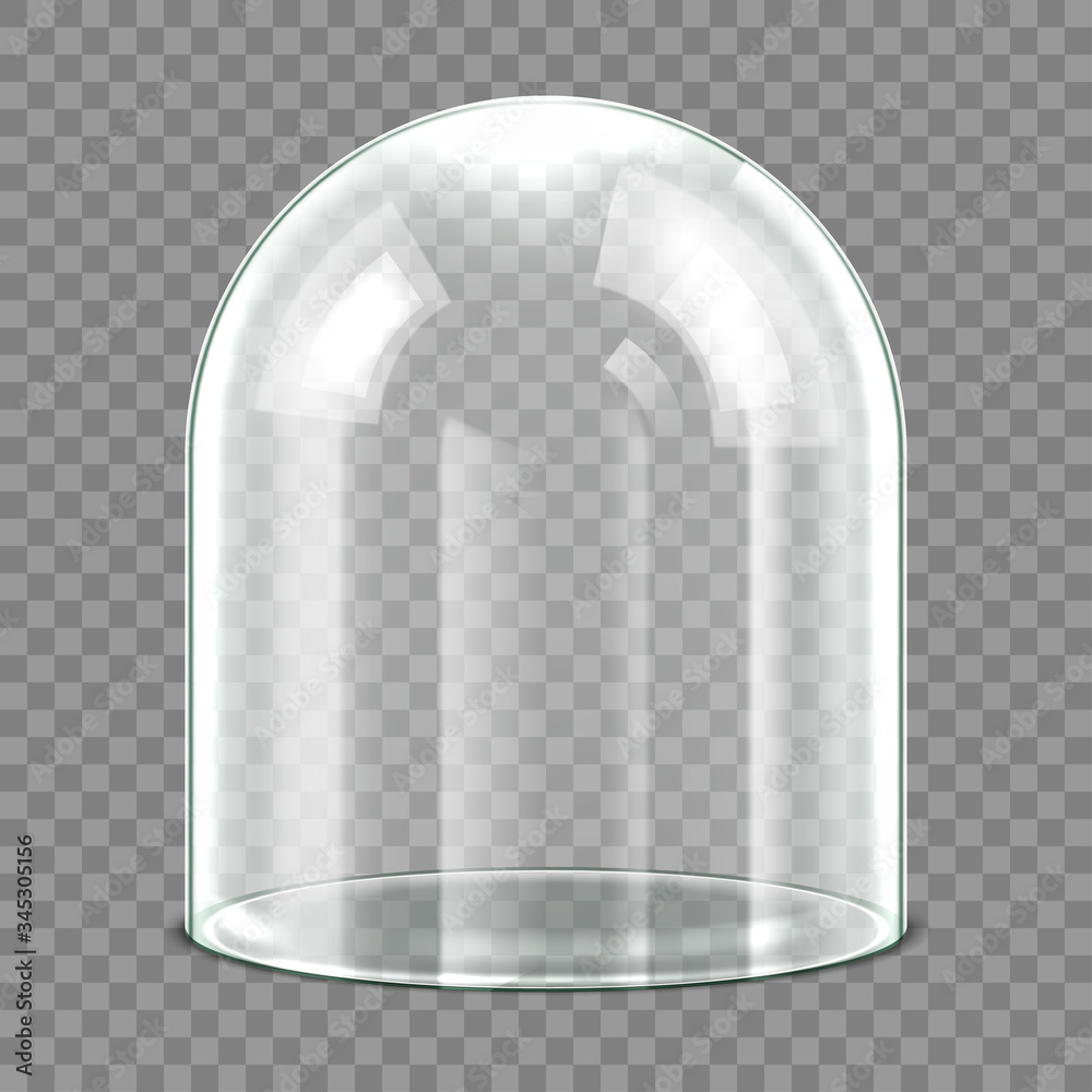 Glass dome isolated on transparent background. Realistic 3d detailed ...
