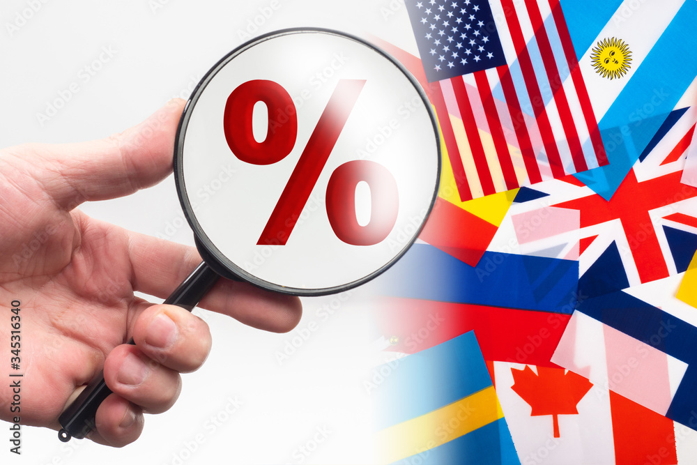 International rating. Concept - drawing ranking among states. Percent ...