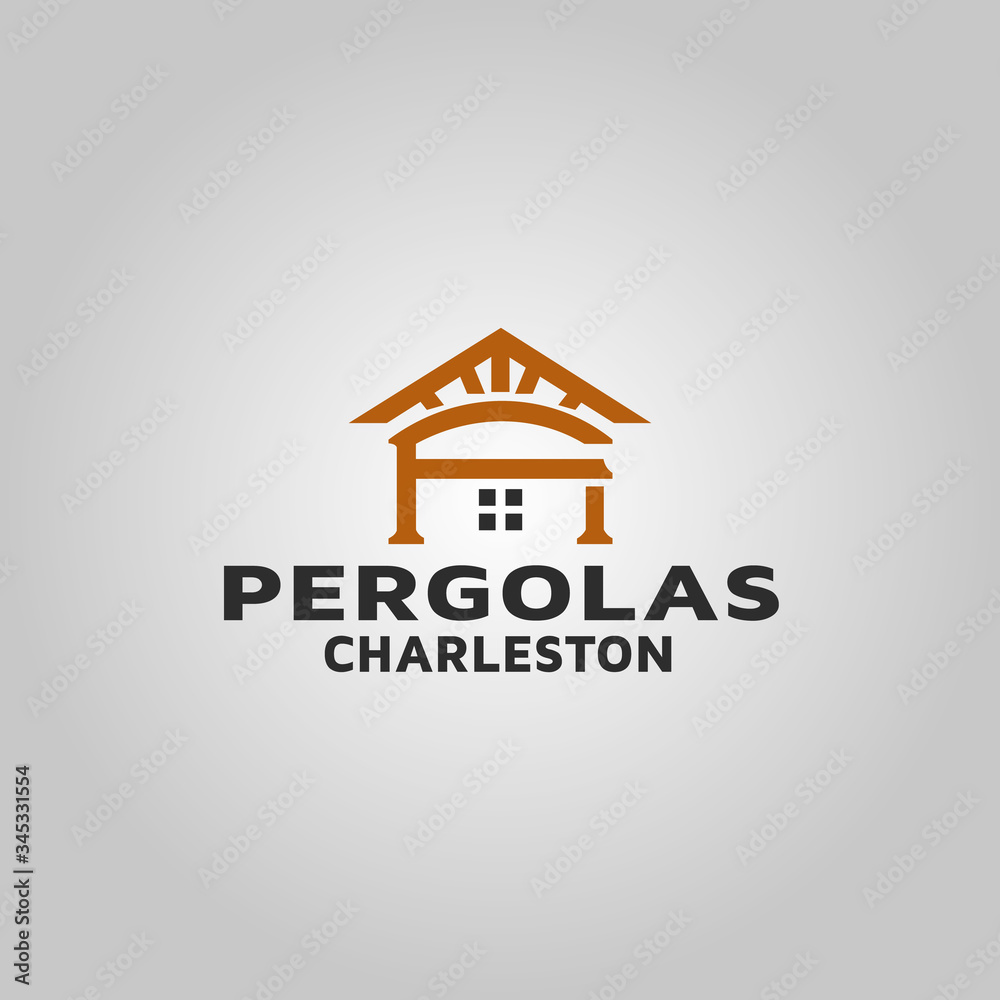 Building pergola logo design inspiration Stock Vector | Adobe Stock