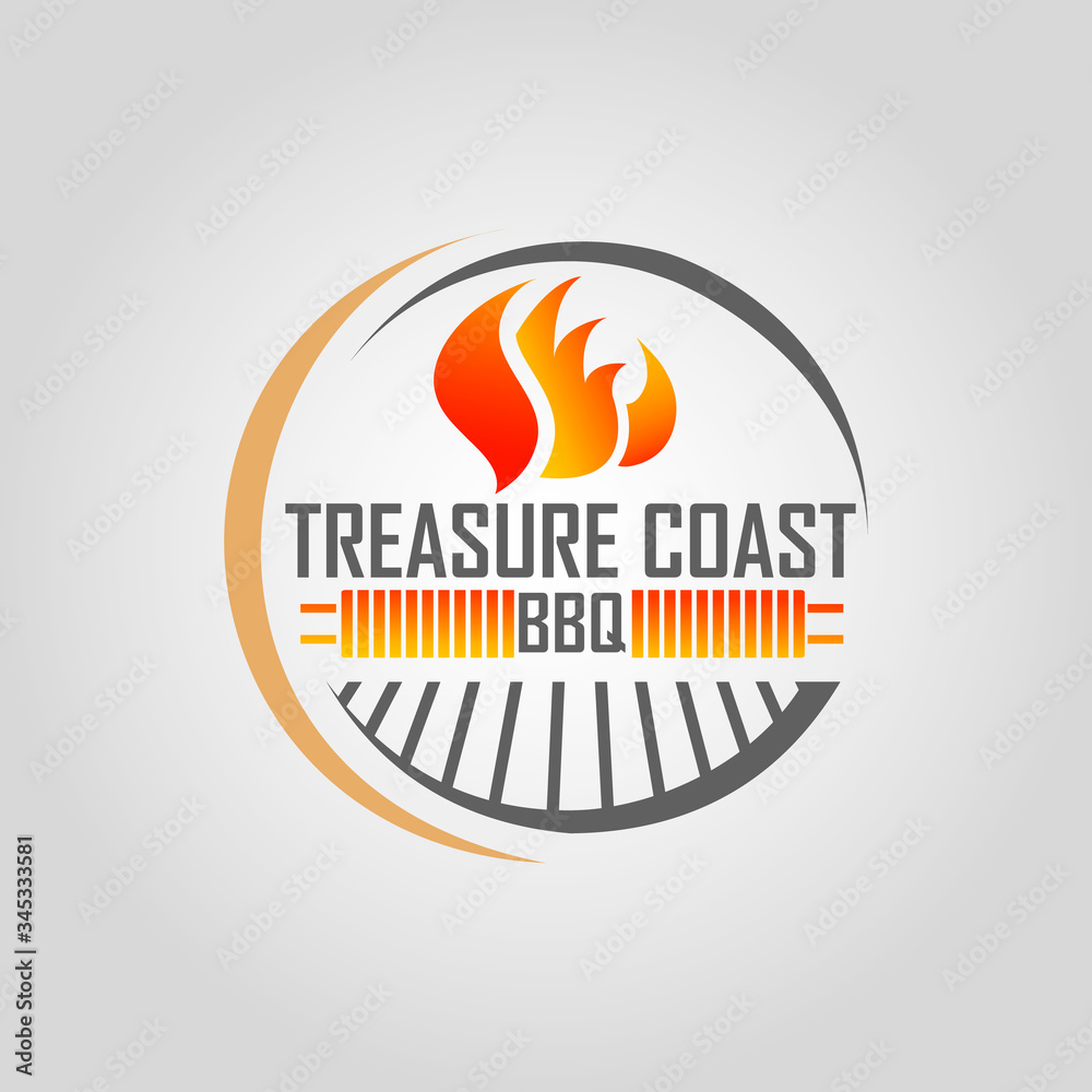 American BBQ fire logo free vector logo design inspiration Stock Vector ...